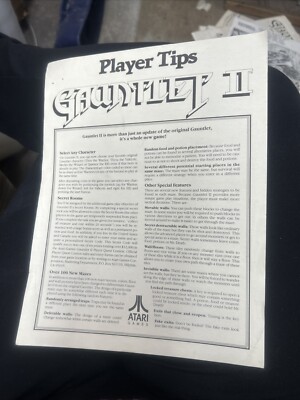 Atari GAUNTLET 2 PLAYER TIPS Arcade Video Game flyer- original | eBay