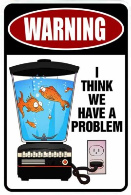 I THINK WE HAVE A PROBLEM sign Metal funny man cave house decor H160 | eBay