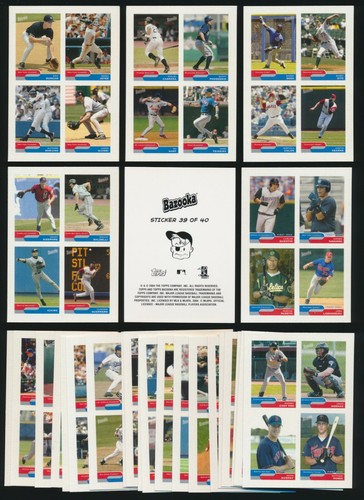 2004 Topps Bazooka 4-on-1 STICKERS Insert -Near Set (26 of 40) w/ JETER ...