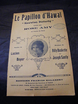 " Partitur Le Papillon D' Hawai Rose Amy Music -blatt " | eBay