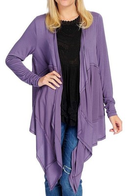 NEW - Indigo Thread Co. Knit & Woven Open Front Cascade Raw Edge ...