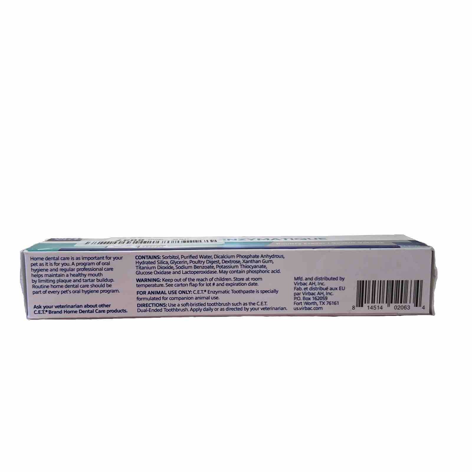 VIRBAC C.E.T. Enzymatic Dog & Cat Toothpaste - Poultry Flavor 2.5 Oz ...