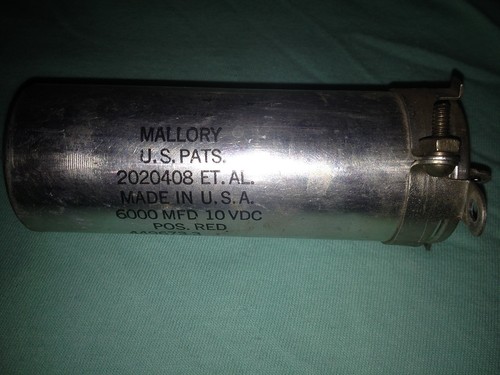 Used Mallory Metal Capacitor - 6000 MFD 25 VDC - VGC | eBay