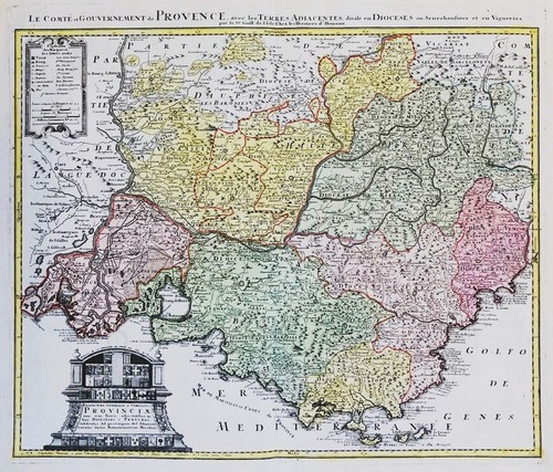Provence Marseille Toulon Cannes Saint Tropez France Carte Map Card ...