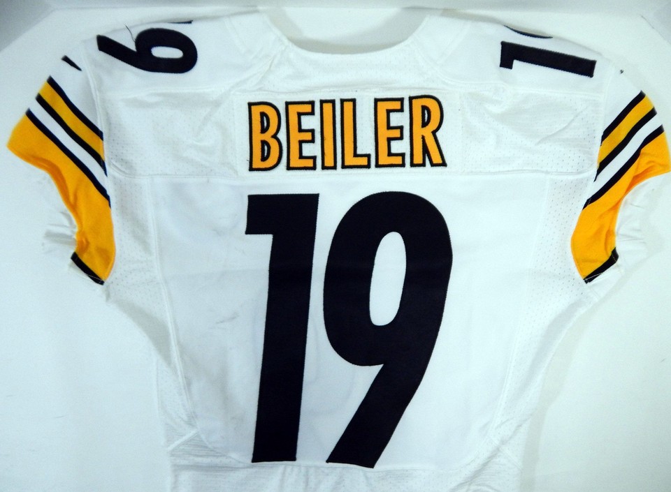 2012 Pittsburgh Steelers Tyler Beiler #19 Game Issued White Jersey 42 ...
