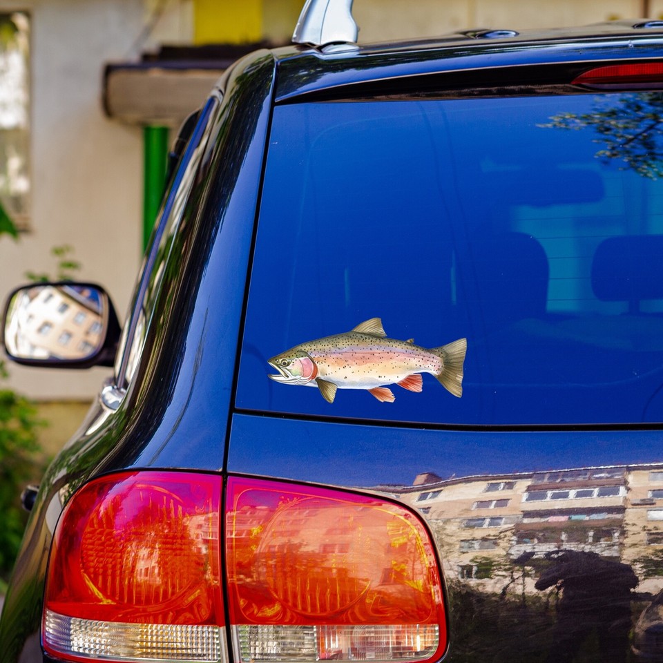 Rainbow Trout Sticker Fishing Vinyl Stickers Left Decal Car Truck ...