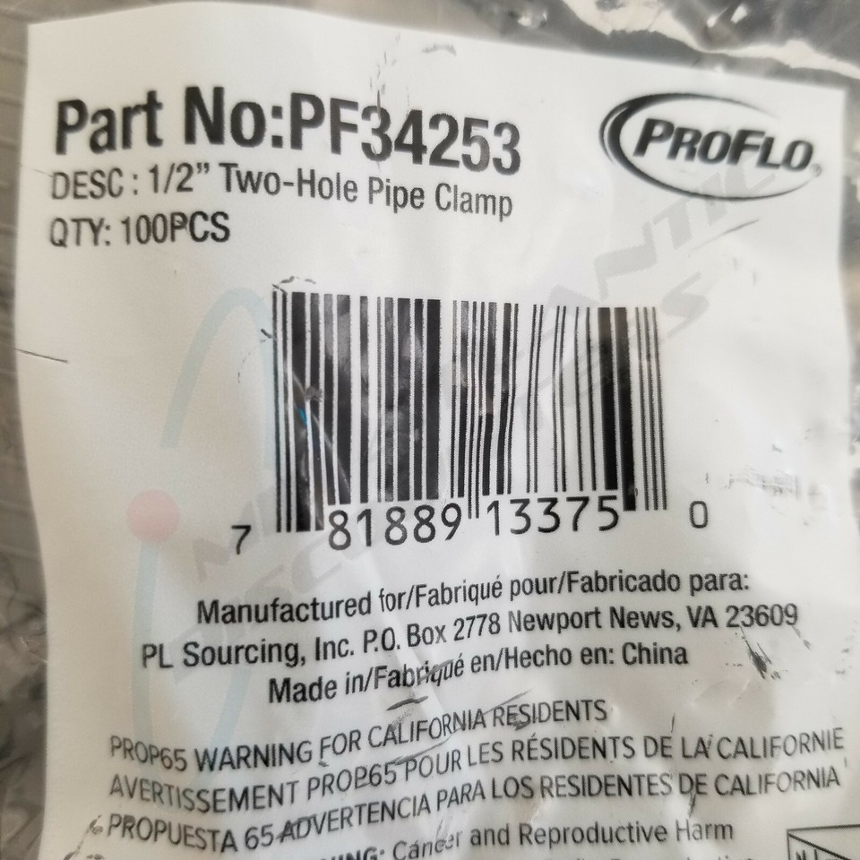100 ProFlo 1/2" Poly CTS Two Hole Pipe Clamp Reduces Water Noise ...