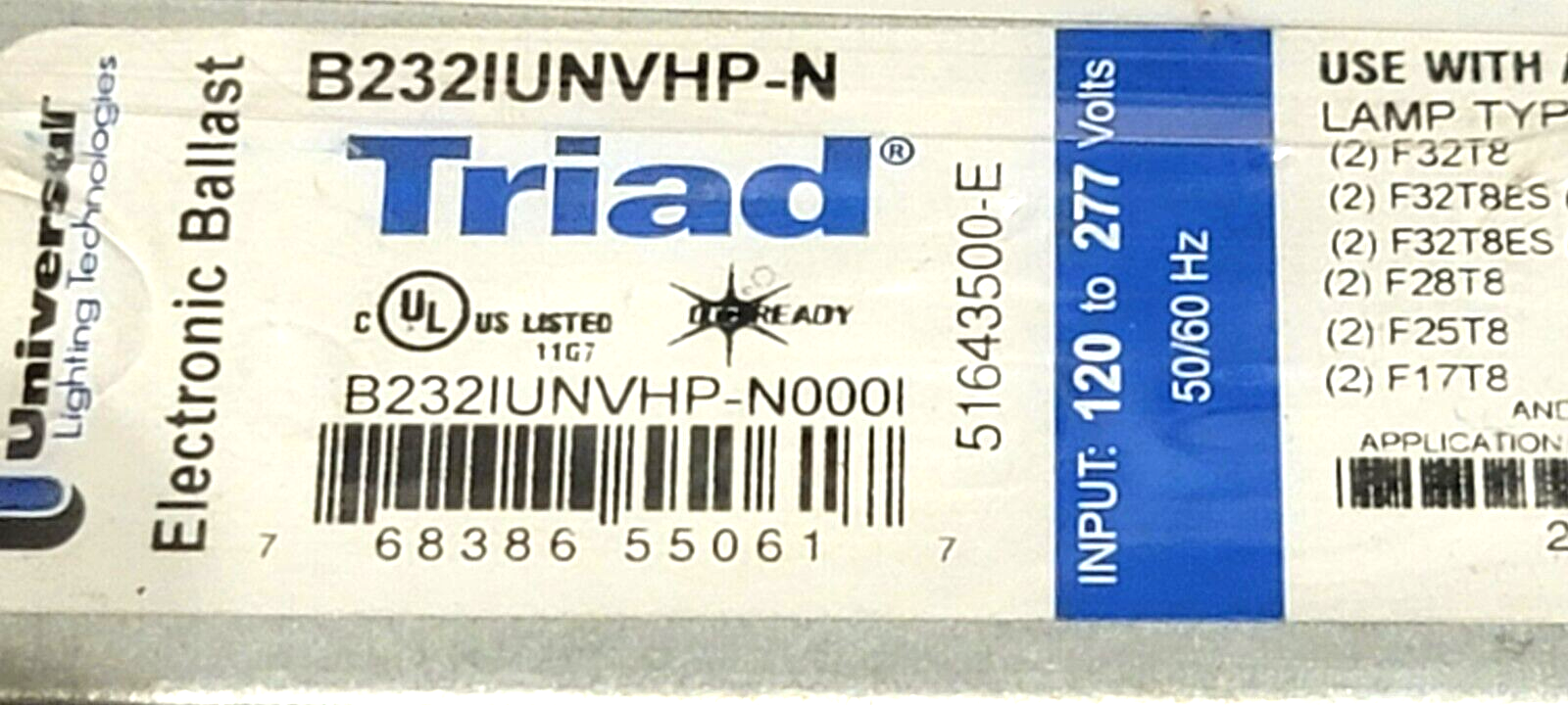 1 Pack Universal Lighting Tech Lamp TRIAD Electronic Ballast B232IUNVHP-N NWB | eBay