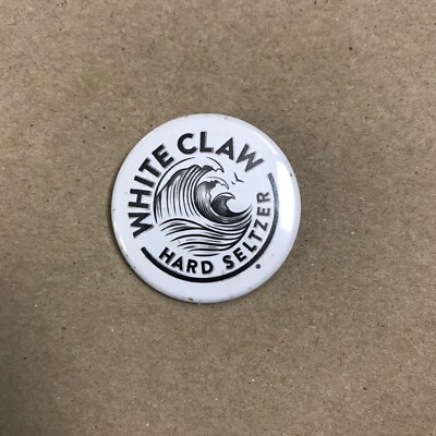 Round White Claw Hard Seltzer Button Pin White Black Circle Crashing ...