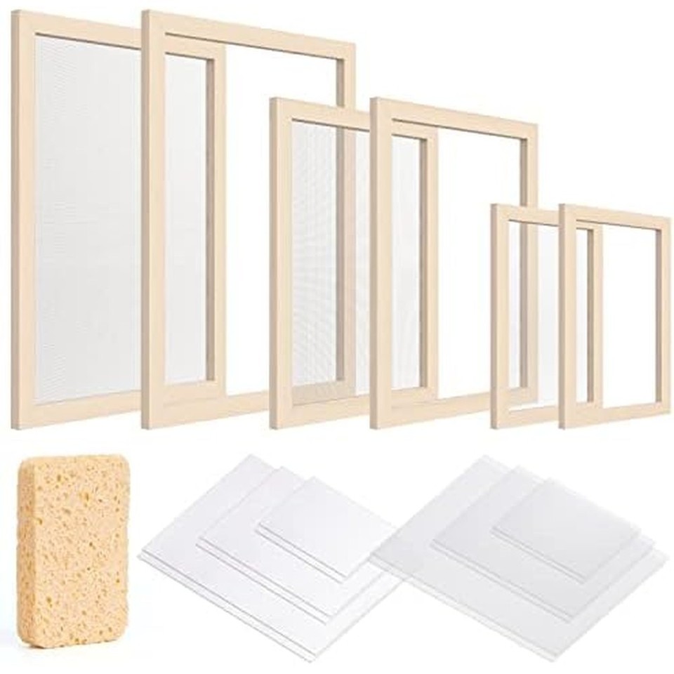 Wooden Paper Frames DIY Papermaking Kit DIY Paper Crafting For Handmade ...