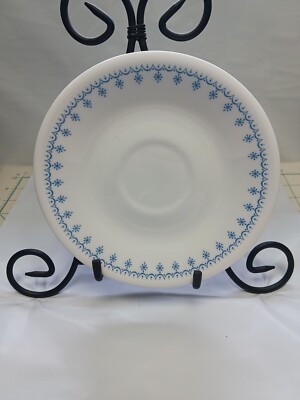 Set Of 5 Corelle Snowflake Blue 6 1/4" Saucers Livingware Cottagecore ...