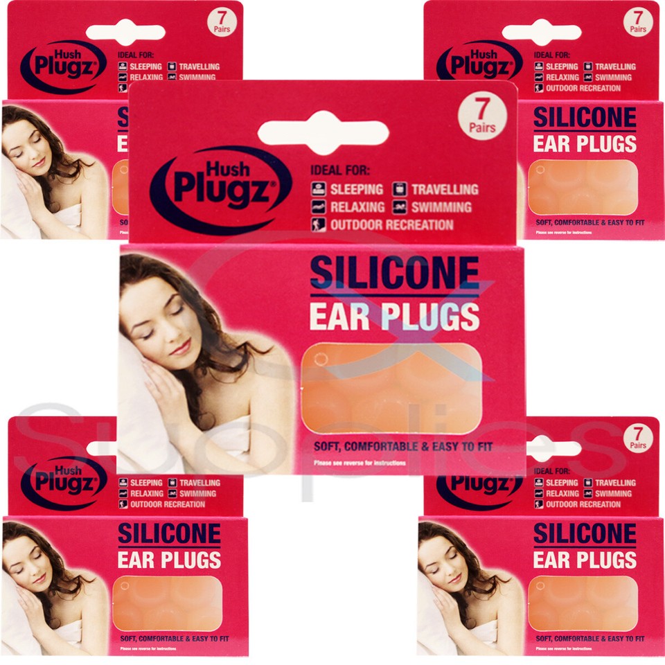 HUSH PLUGZ SILICONE EAR PLUGS ⭐UP TO 10X7 PAIRS⭐ Earplugz Sleep Noise ...