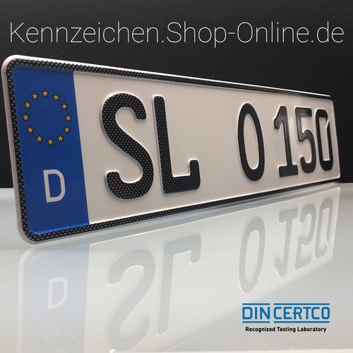 1 Kfz Kennzeichen 420x110mm Carbon Autokennzeichen Nummernschild DHL ...