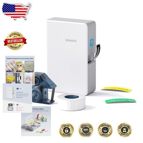 Rechargeable Mini Bluetooth Label Printer - High-Quality Color Printing ...