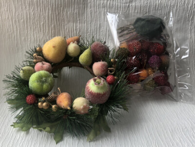 Faux Fruit Candle Ring and Loose Sugared Fruit Lot | eBay