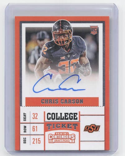 2017 Panini Contenders Draft Picks #220 Chris Carson Auto | eBay