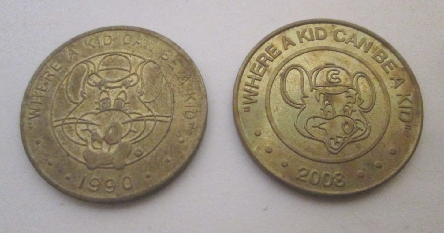 VINTAGE CHUCK E CHEESE PIZZA TIME THEATER RESTAURANT GAME TOKENS COIN ...