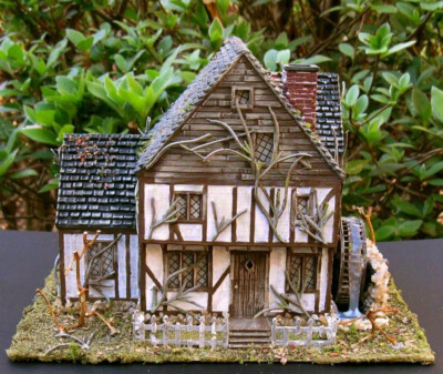 HOCUS POCUS WITCHES COTTAGE~HO SCALE WATER MILL~ABANDONED HOUSE~BUILT ...