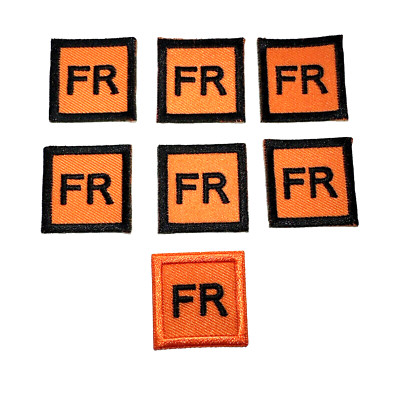 6 FR Patches Replacement Tags Fire Resistant Retardant FRC Orange Black ...