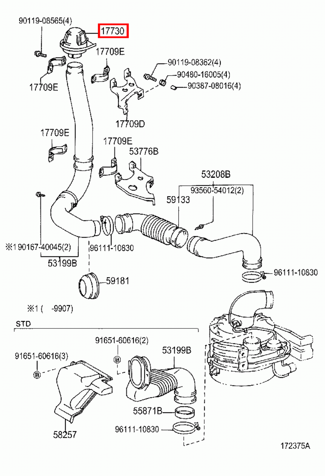 Genuine Toyota Coaster RZB40 HZB70 HZB50 BB60 BB50 BB42 Snorkel Hat Top ...