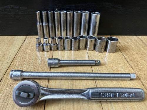 Vintage Craftsman 1/4" Drive Metric Socket Sets-Deep & Shallow w ...