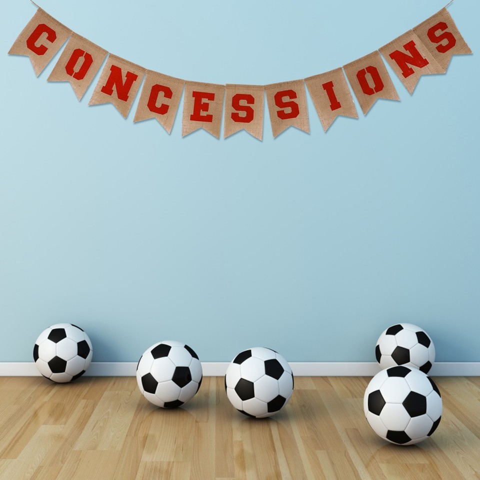 Football Theme Banner Concessions Basketball Bunting Carnival Sign ...