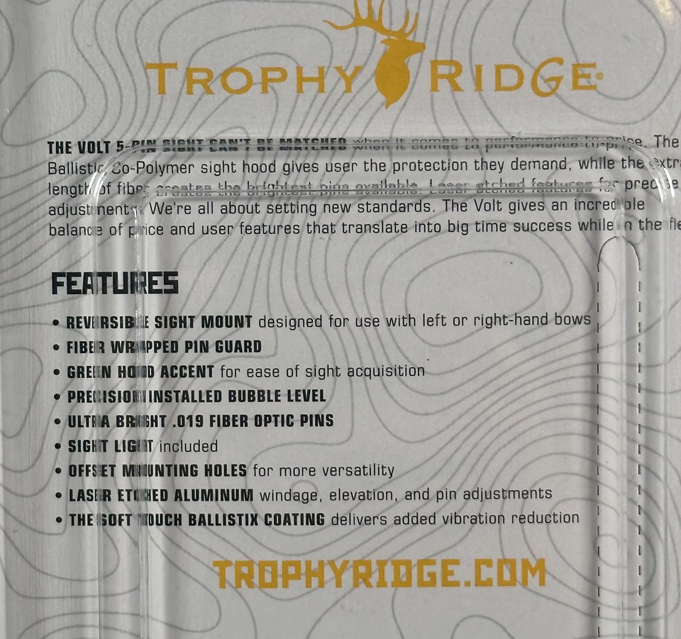 Trophy Ridge AS109 Volt 5 Pin Bow Sight | eBay