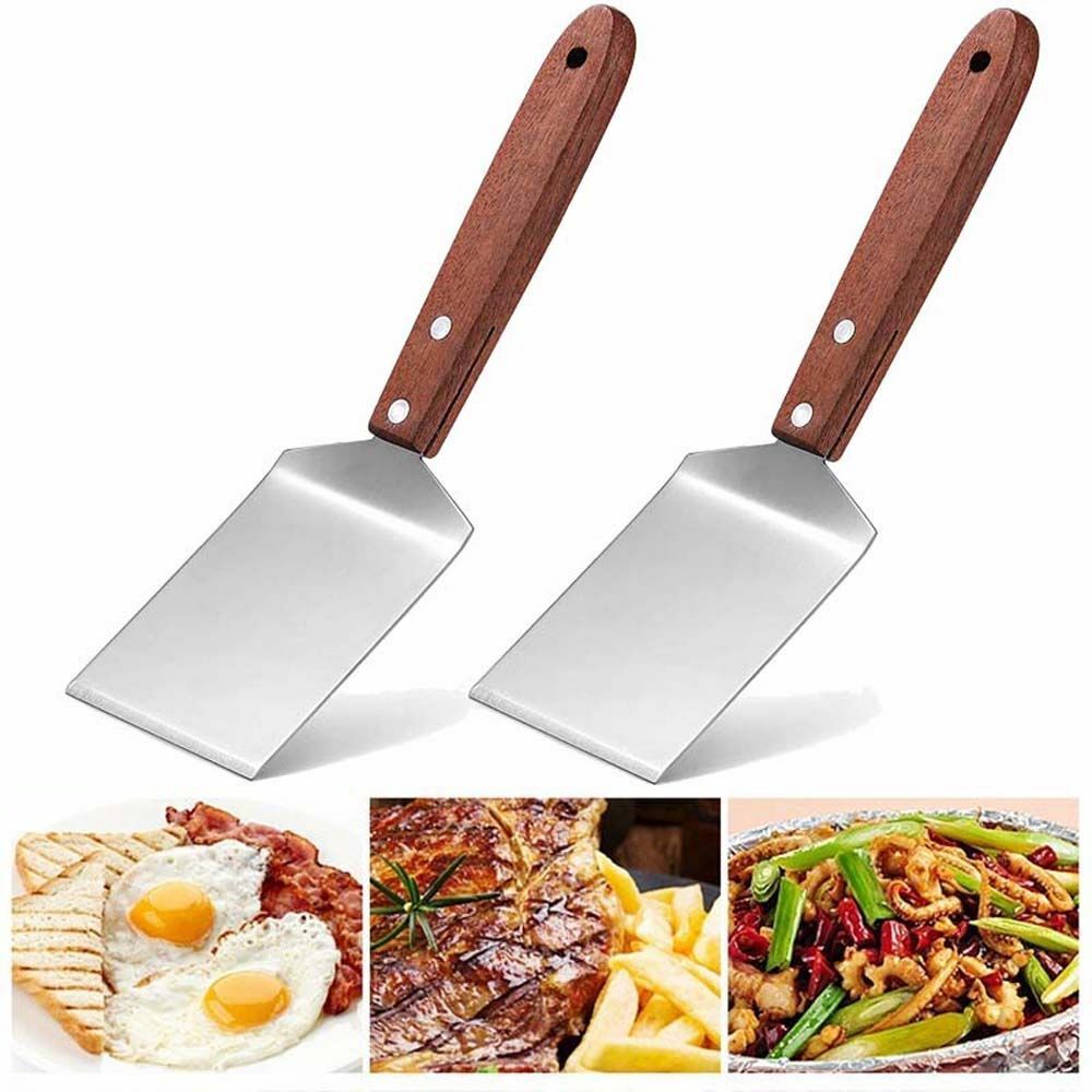 Stainless Steel Spatula with Wood Handle Small Square Spatula Baking ...