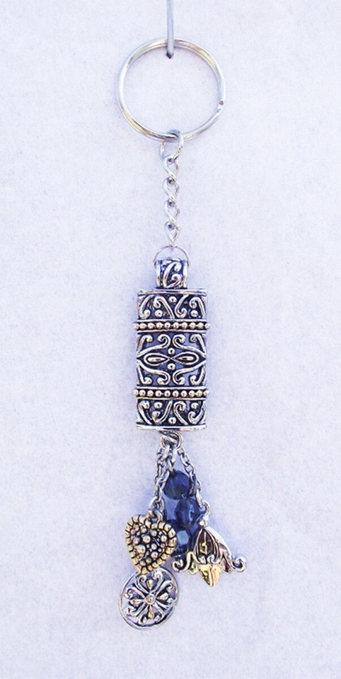 DESIGNER INSPIRED 2 TONE SILVER & GOLD MULTI COLOR CRYSTAL METAL KEY ...