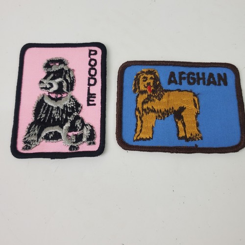 Vintage Afghan and Poodle Dog Breed Patches Lot of 2 Pink Blue 3" | eBay