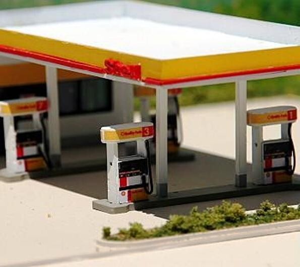SHELL GAS/ SERVICE STATION Building KIT 280x170x70mm HO 1/87 scale ...