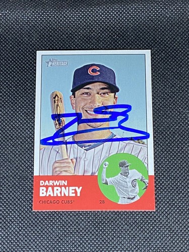 Darwin Barney Chicago Cubs Signed Auto 2012 Topps Heritage Card #15 ...