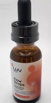 LUV Health Flow Drops Adaptogenic Mushrooms PEACH WATERMELON 1 oz Focus ...