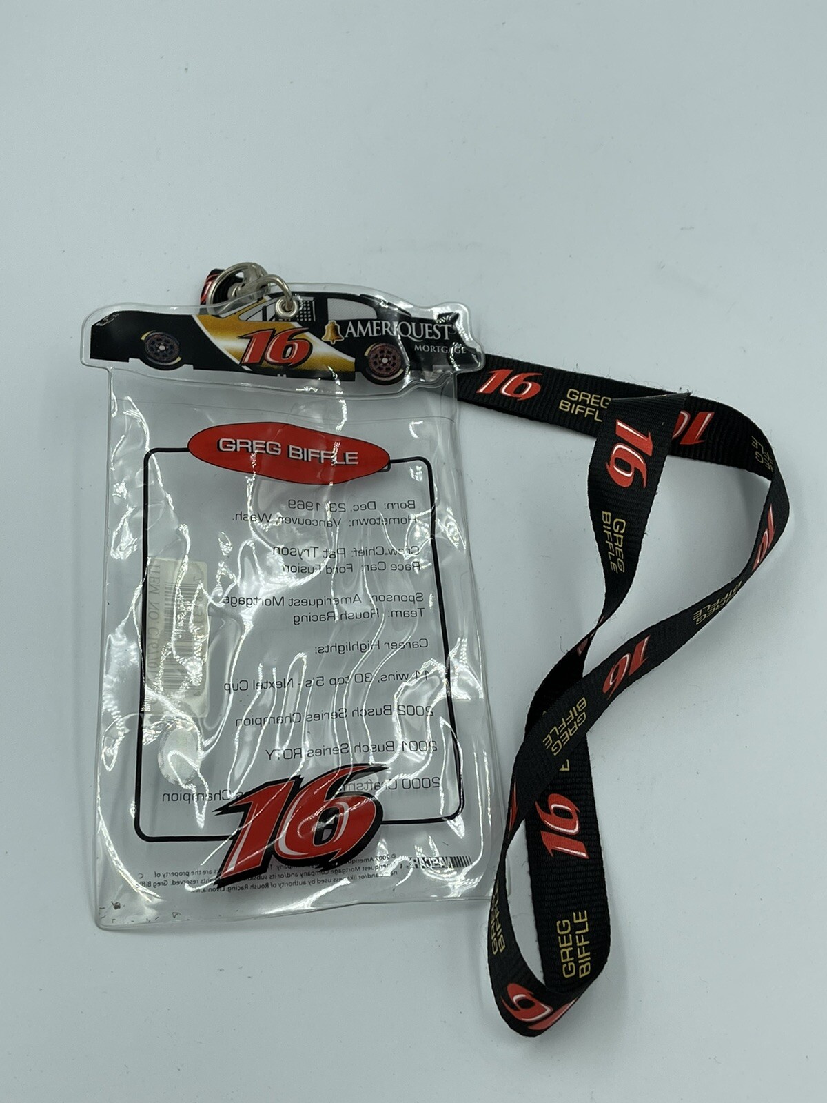 GREG BIFFLE #16 LANYARD KEYCHAIN & CREDENTIAL HOLDER BRAND NEW!!! | eBay