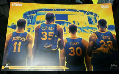 GSW Golden State Warriors Playoffs Authentic Fan Cheer Card Curry Klay ...