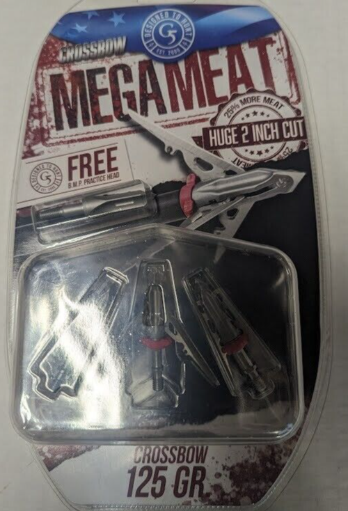 @NEW@ 1- 3pk. G5 Megameat Crossbow 125 Broadheads! 2" Broadhead mega ...