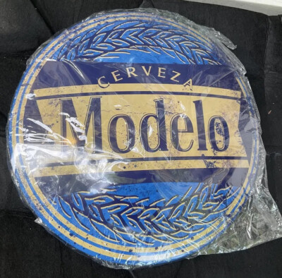 modelo beer button round sign 15” Bar Game Room Garage Man Cave Rec ...