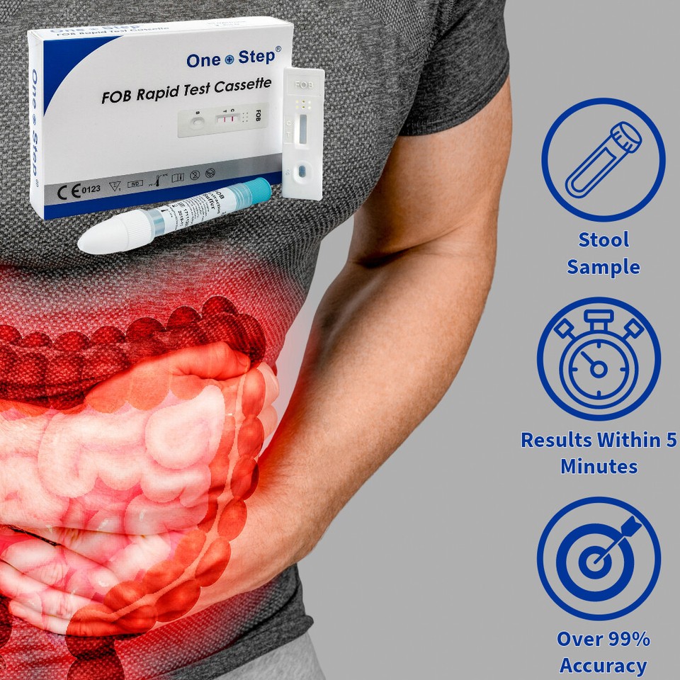 Bowel Colon Cancer Test Kit Faecal Occult Blood (FOB) Home Tests - One ...