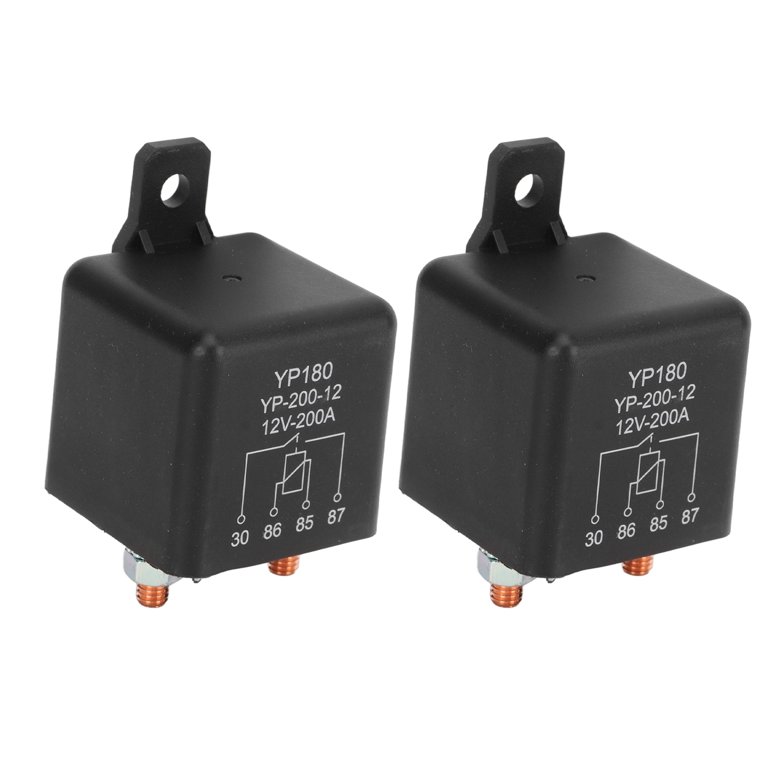 2 Sets 12V Starter Relay Switch 4Pin 200A SPST Heavy Duty Relay For Car ...