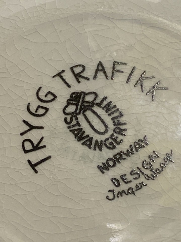 Norwegian Child’s China Stavagerflint Traffic Pattern Plate Bowl Cup ...