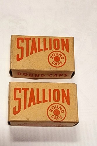 (2) EMPTY BOXES Vintage Original NICHOLS Stallion 100 Round Cap Gun Cap ...