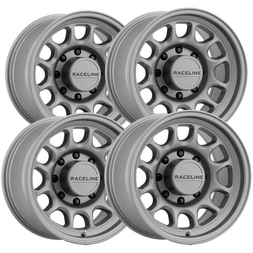 (Set of 4) Raceline 958T Rogue 18x9 8x170 +18mm Titanium Wheels Rims 18 ...