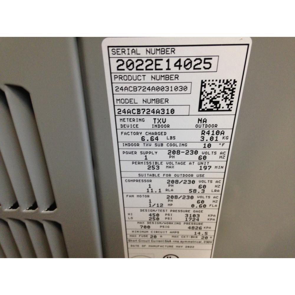 CARRIER 24ACB724A003 2TON 2-STAGE SPLIT SYSTEM AC 208-230/60/1 | eBay