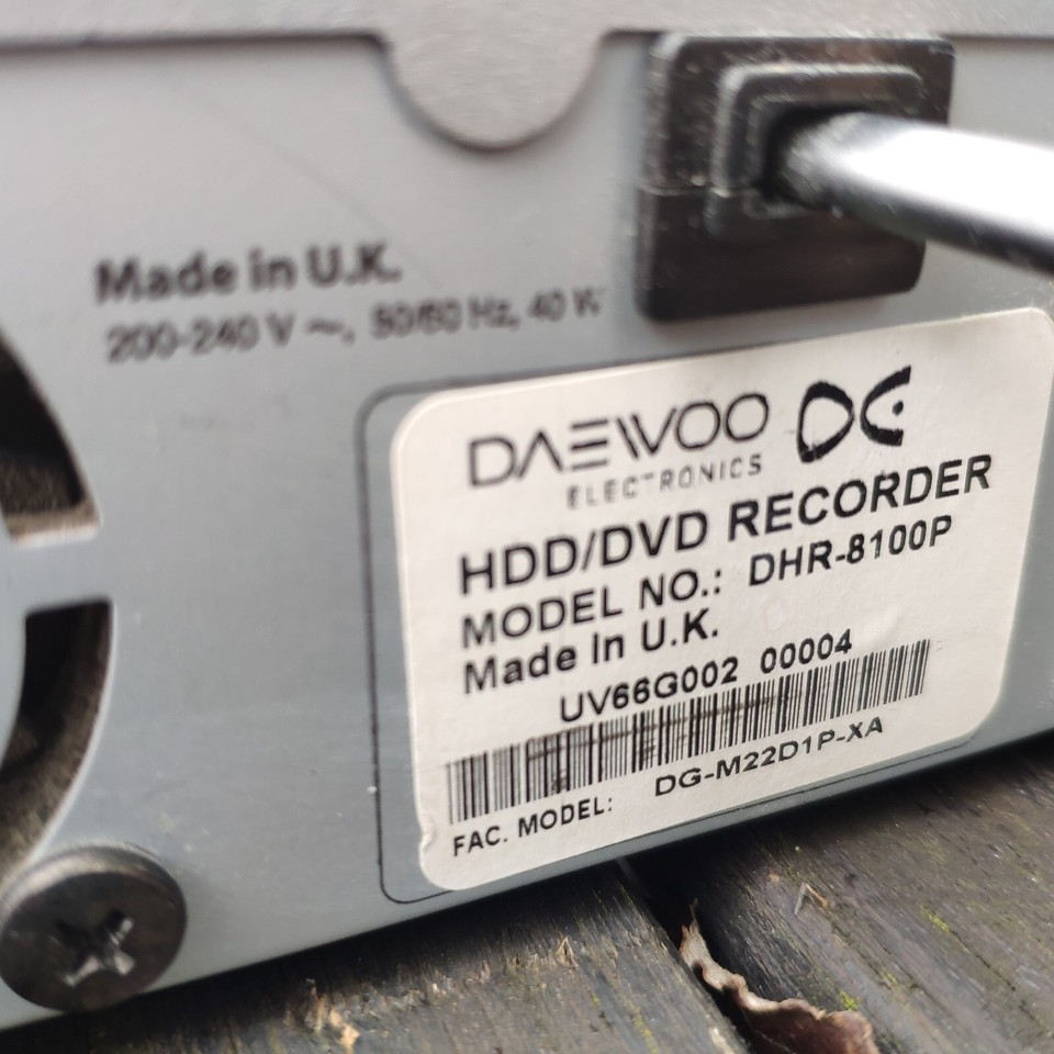 DAEWOO HDD/DVD Recorder DHR-8100P UK Made UV66G002 DGM22D1P-XA fully functional | eBay UK