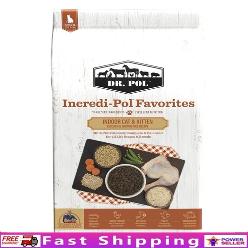 Indoor Cat Kitten Food Chicken Brown Rice Recipe 18lb Dry Kibble ...