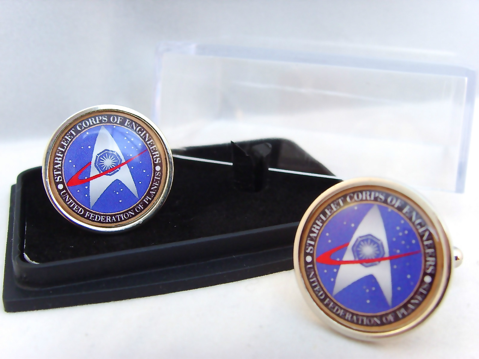 STAR TREK STARFLEET ENGINEERS BADGE MENS CUFFLINKS CUFF LINKS GIFT | eBay