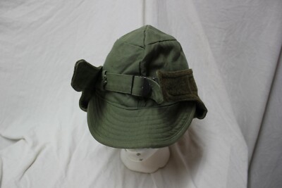 US Military WW2 Cold Weather Field Cap HAT WOOL LINING 7 1/8 Enlisted ...