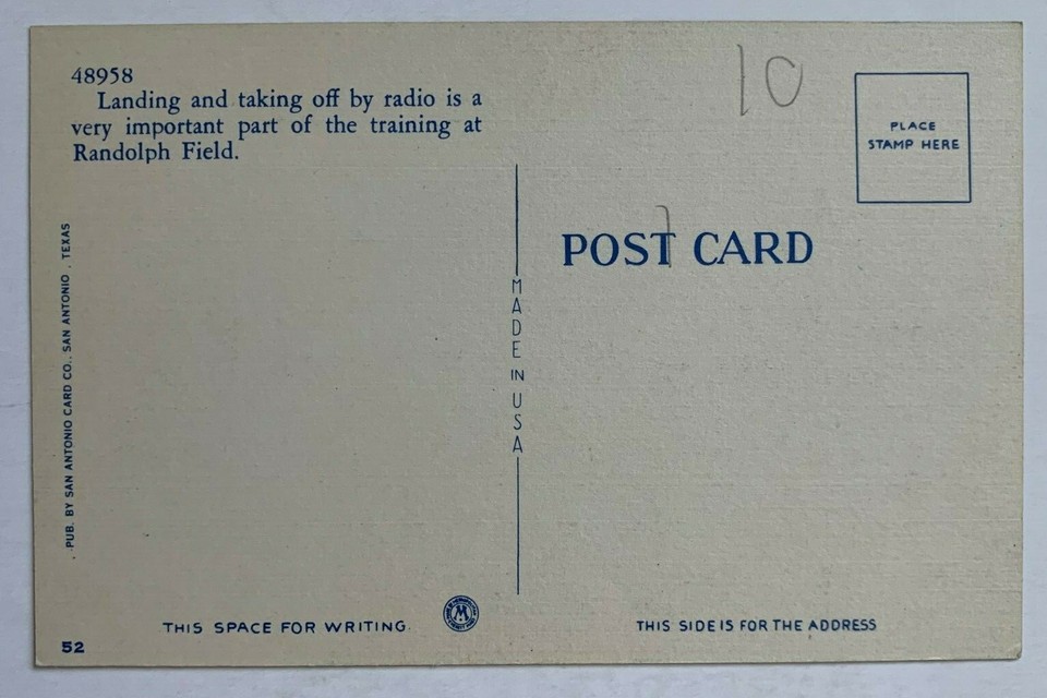 TX Postcard San Antonio Texas Control Tower at Randolph Field airport ...