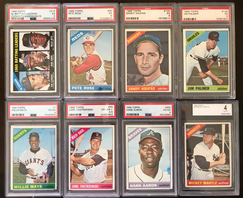1966 Topps Baseball Complete Set lot, VG/EX- EX- EX/MT, Mantle ...