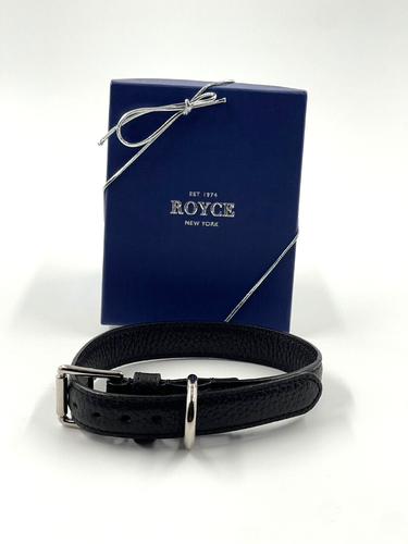 ROYCE Leather Dog Collar Black 17" NEW in Box | eBay